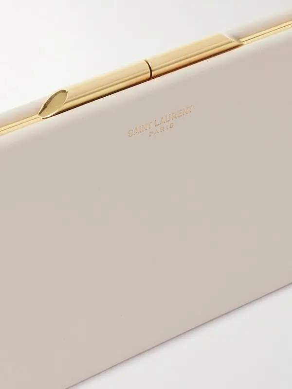 Saint Laurent Leather Clutch - White