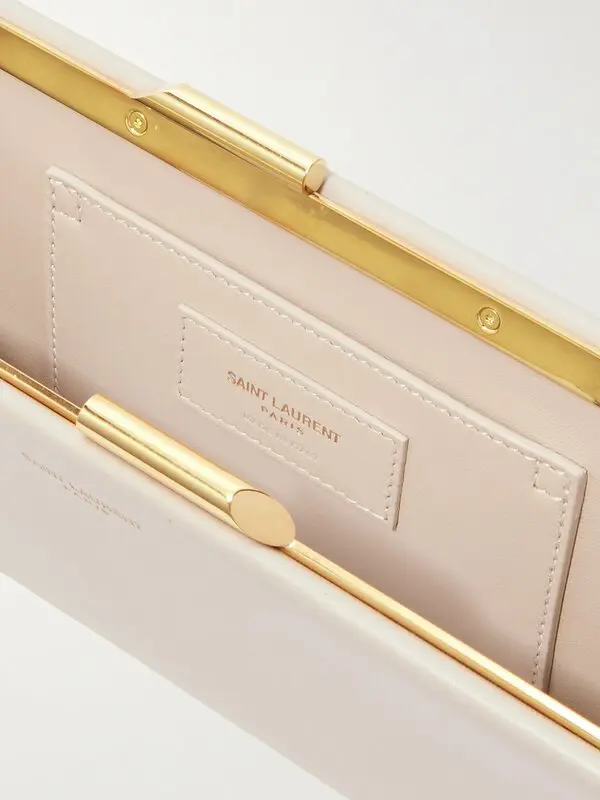 Saint Laurent Leather Clutch - White