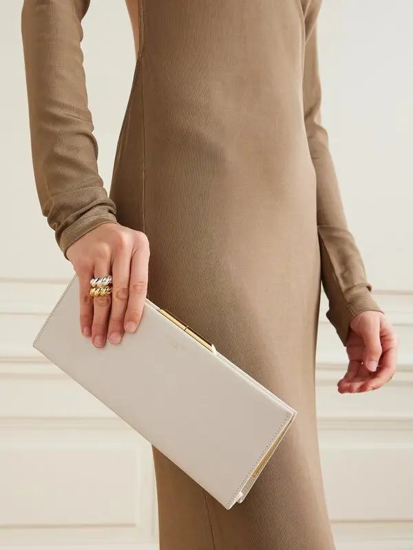 Saint Laurent Leather Clutch - White