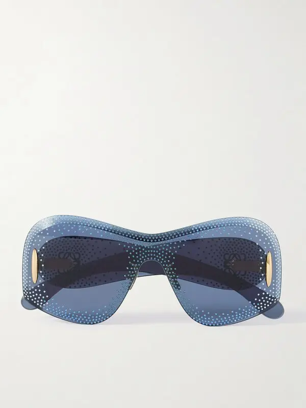 Loewe Starry Night Mask D-frame Rimless Crystal-embellished Sunglasses - Blue