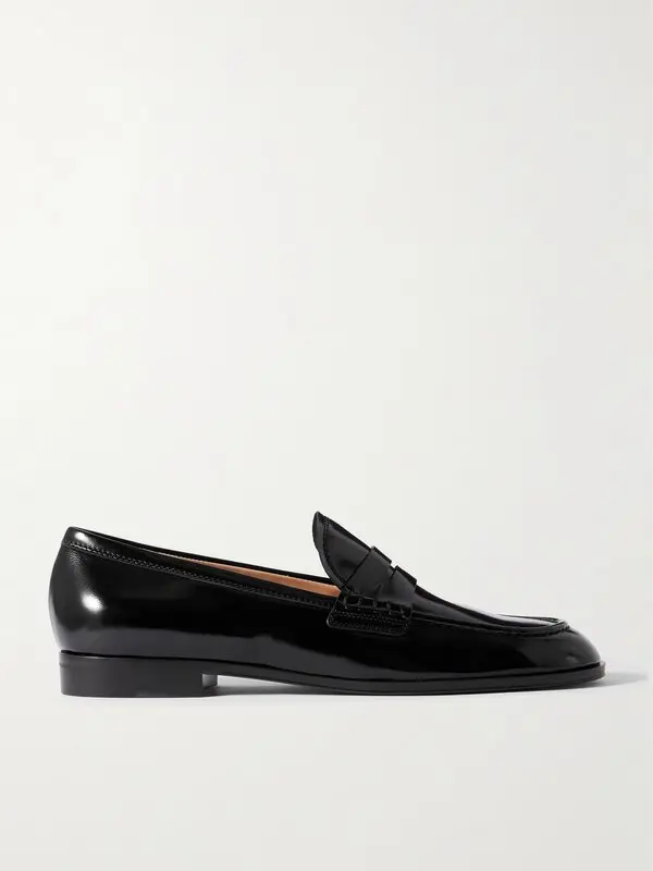 GIANVITO ROSSI Georgie Patent-leather Loafers - Black