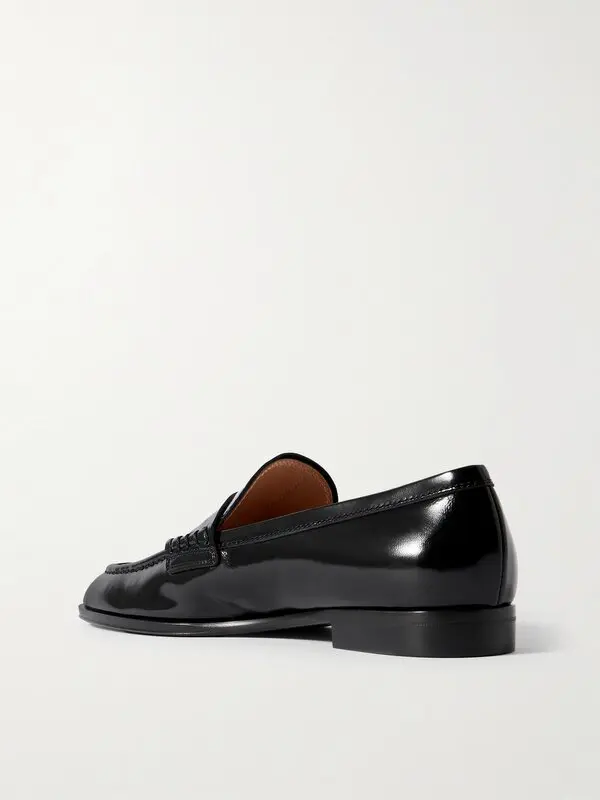 GIANVITO ROSSI Georgie Patent-leather Loafers - Black