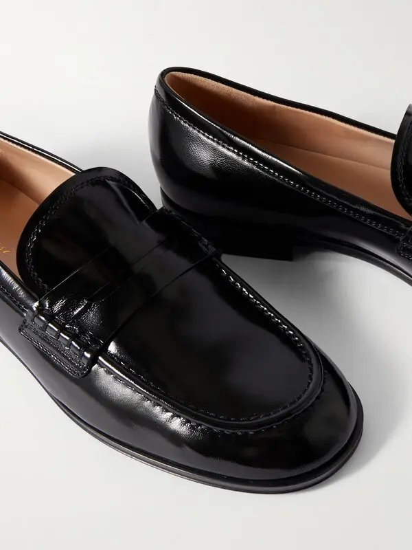 GIANVITO ROSSI Georgie Patent-leather Loafers - Black