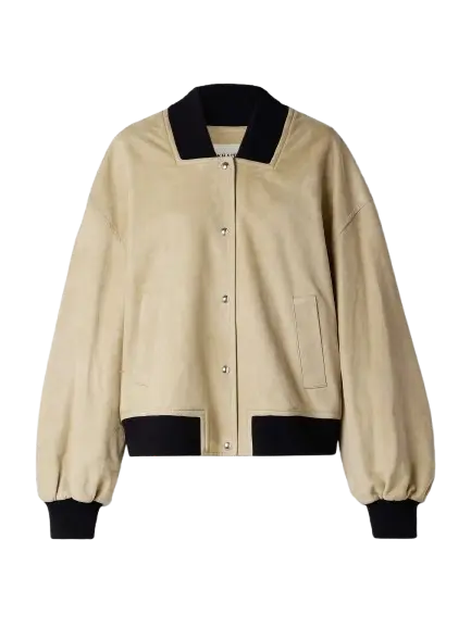 Khaite Spence Suede Bomber Jacket - Neutrals