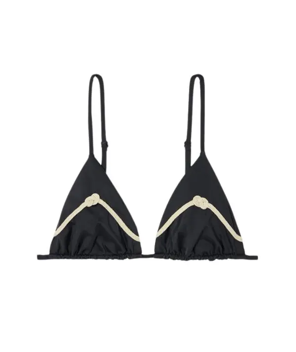 Johanna Ortiz Sea Cloud Appliquéd Triangle Bikini Top