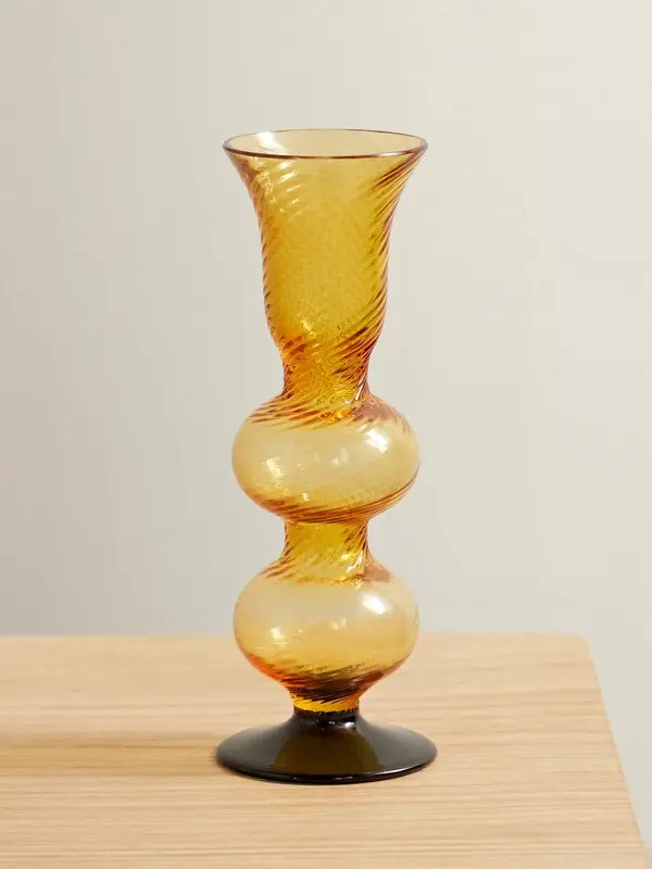 La DoubleJ Baby Bubble Murano Glass Candle Stick - Yellow