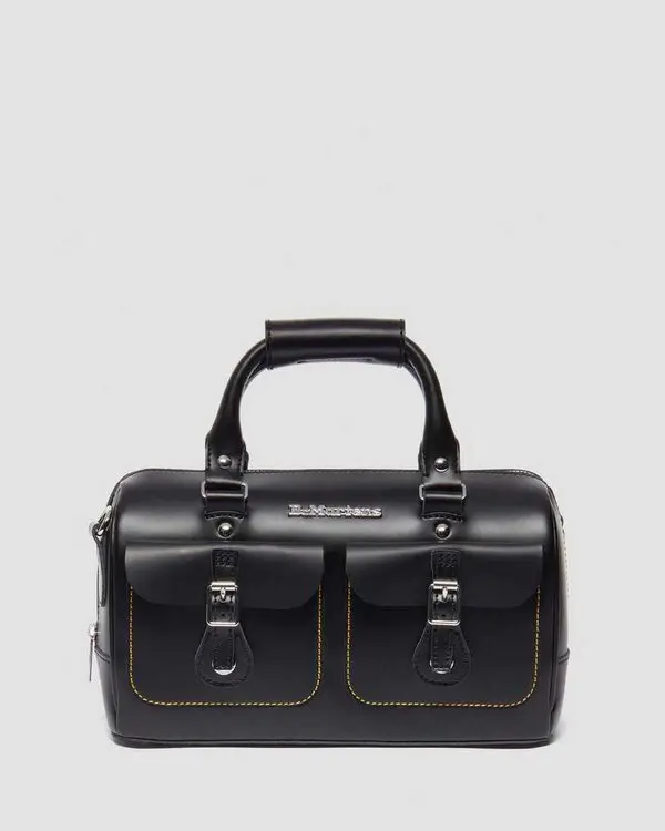 Martens Kiev Leather Top Handle Bag Black Editorialist