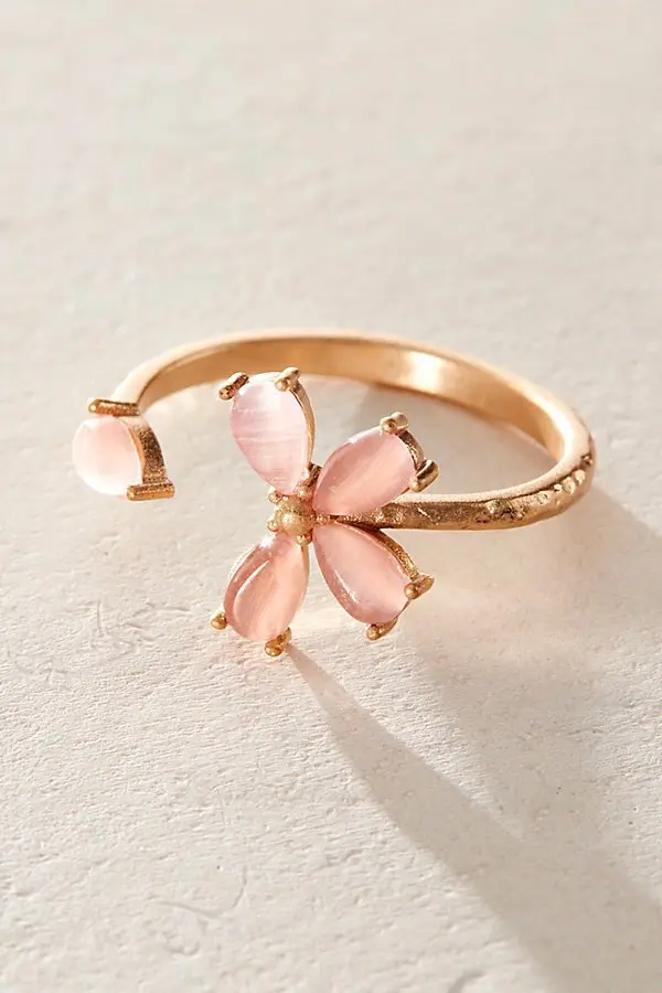 Free People Isla Ring - Rose Quartz/gold