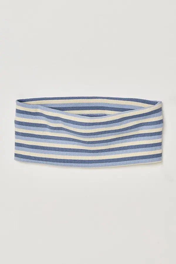 Free People Ribbed Striped Headband - Blue Tones