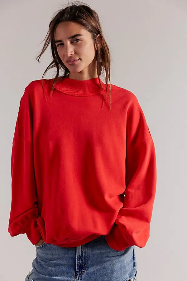 Free People Palm Springs Pullover - Fiery Red
