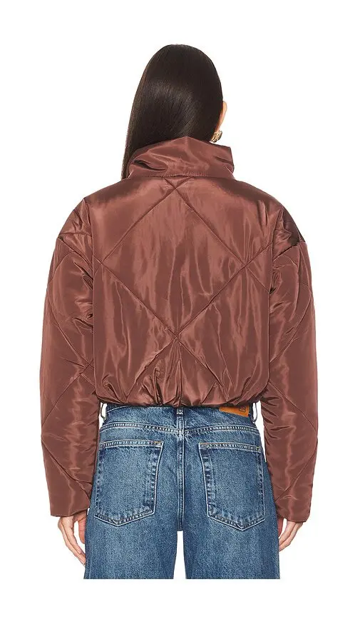 Superdown Cropped Padded Ripstop Jacket - Brown