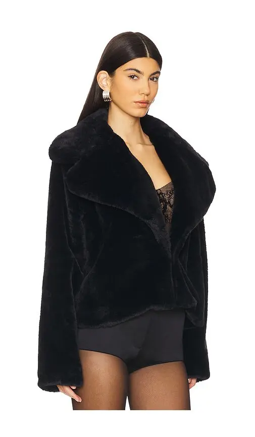 Superdown Willow Faux Fur Coat - Black
