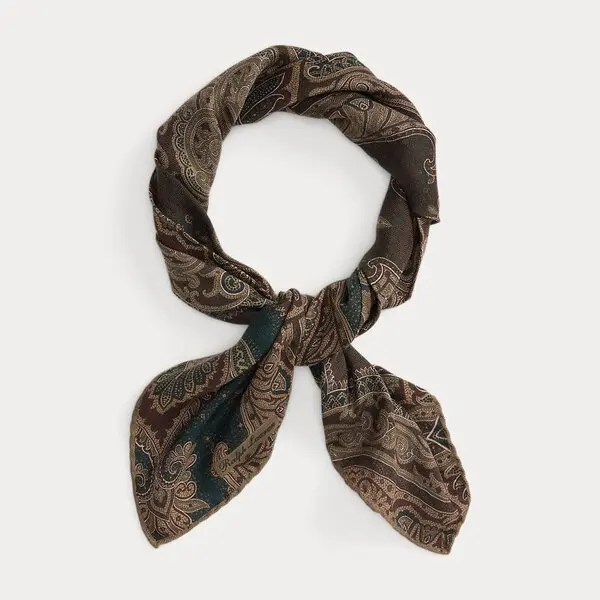 Ralph Lauren Paisley Cashmere-silk Neckerchief - Green Multi