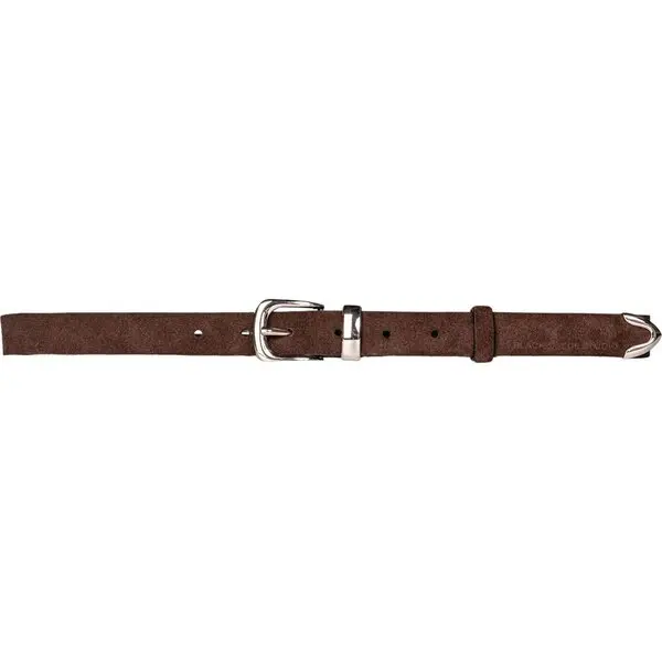 BLACK SUEDE STUDIO Western Belt - Brown Suede /silver