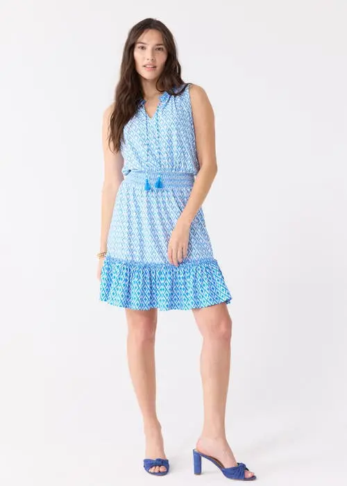 CABANA LIFE Smocked Waist Tiered Dress - Seaside