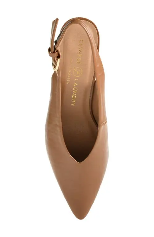 Chinese Laundry Menny Pointed Toe Slingback Pumps - Camel