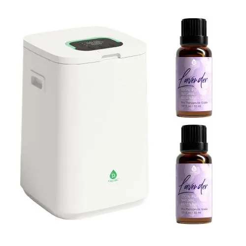 PURSONIC Luxury Home Spa Bundle Towel Warmer & Lavender Essential Oil - White