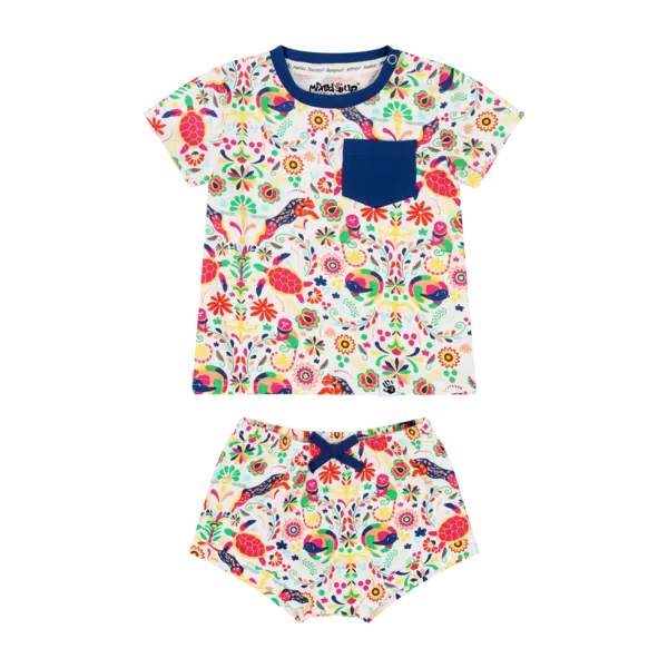MIXED UP CLOTHING Tee And Bloomer Shorts Set - Animal Arabesque