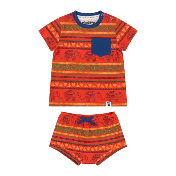MIXED UP CLOTHING Tee And Bloomer Shorts Set - Jacquard Stripe
