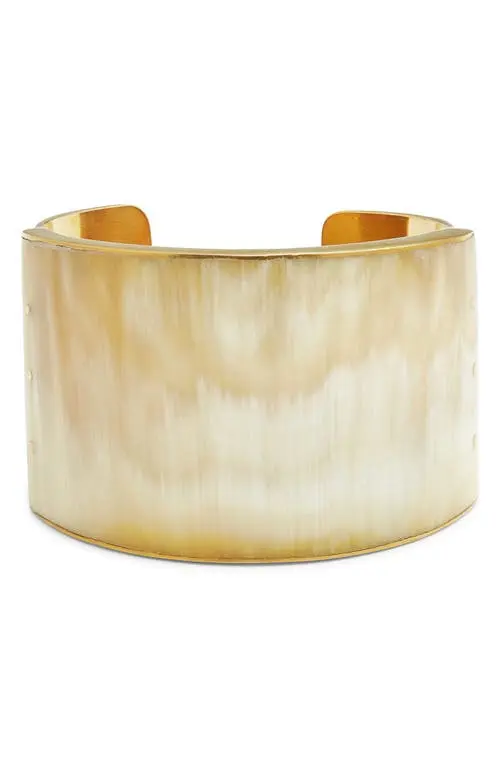 SOKO Sana Horn Cuff Bracelet - Brass/ Natural