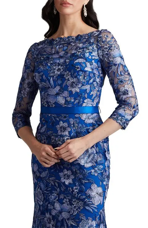 Tadashi Shoji Floral Lace Embroidery Gown