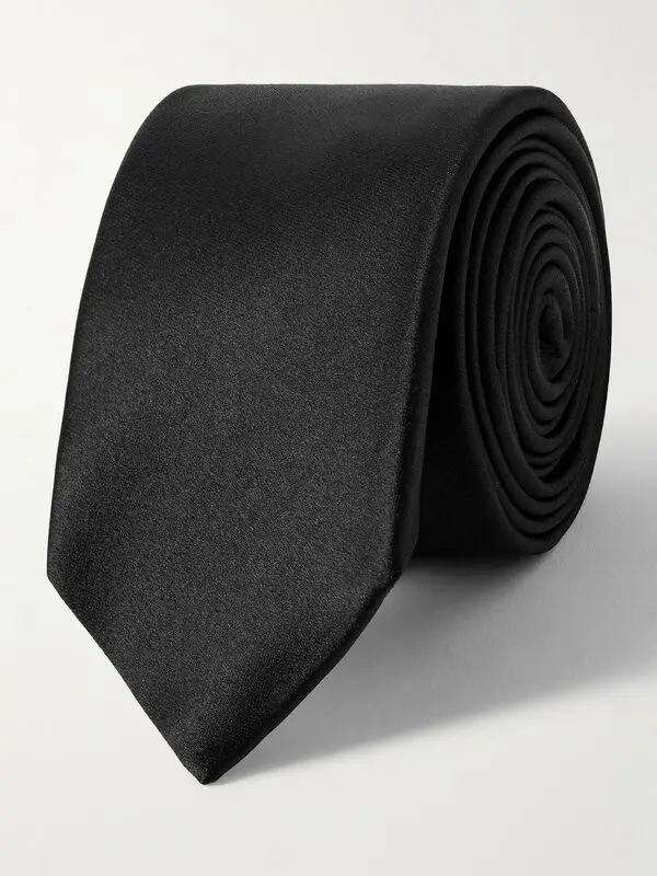 Saint Laurent 5.5cm Silk-satin Tie - Black