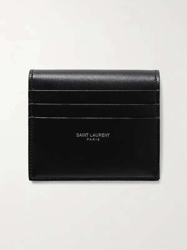Saint Laurent Logo-print Leather Cardholder - Black