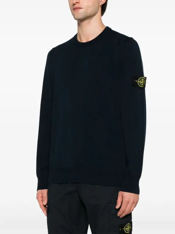 Stone Island Logo-patch Crew-neck Sweater