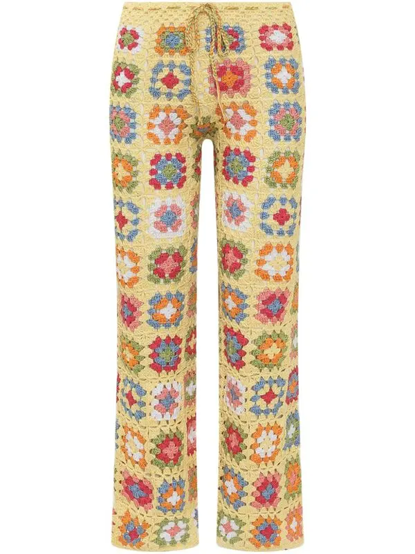 MIXIK Embroidery Trousers - Yellow