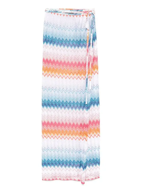 Missoni Zigzag-woven Wrap Maxi Skirt - Blue