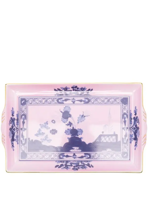 GINORI 1735 Azalea-pattern Tray - Pink