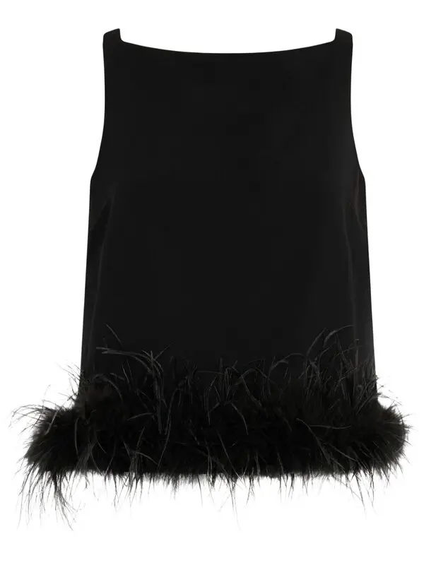 Liu Jo Feather-detail Tank Top - Black