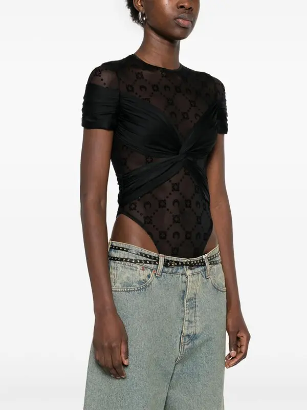 MARINE SERRE Draped Jersey Bodysuit