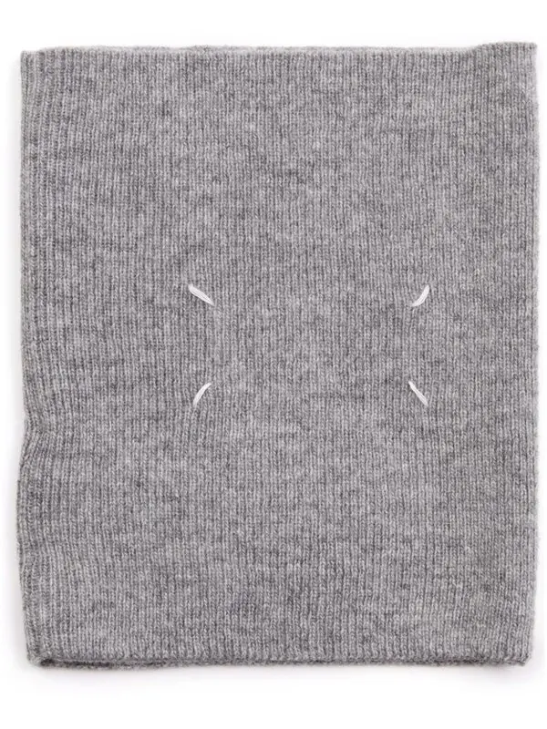 MAISON MARGIELA Four-stitch Wool Scarf - Grey