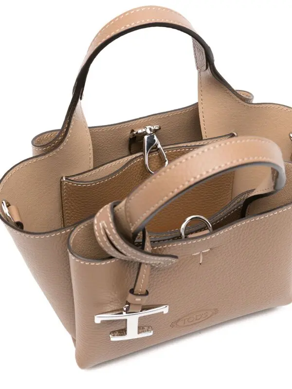 TOD'S Mini Leather Tote Bag - Brown