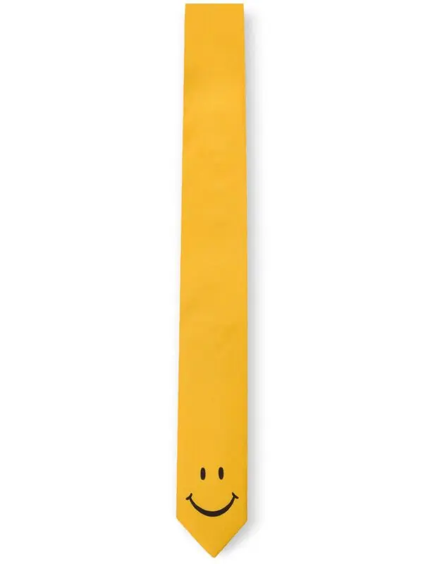 Moschino Smiley Face-motif Neck Tie - Yellow