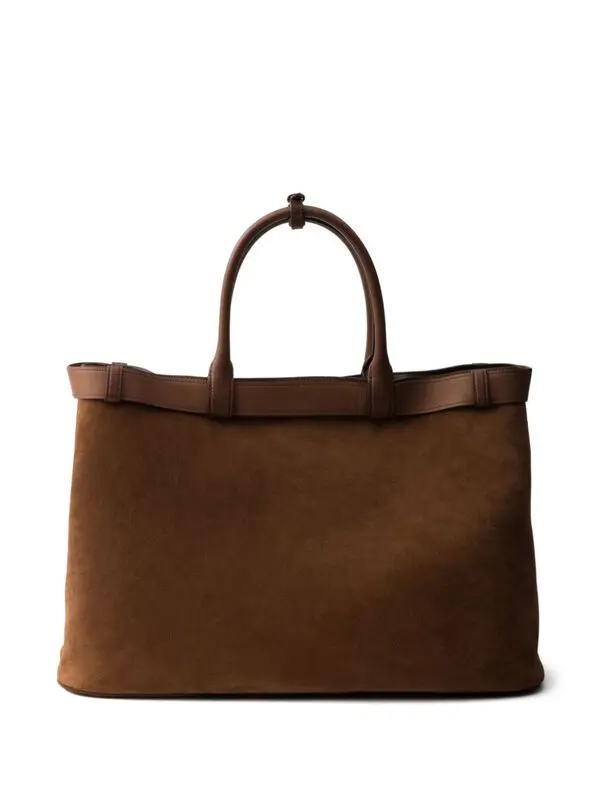 Prada Medium Buckle Tote Bag - Brown