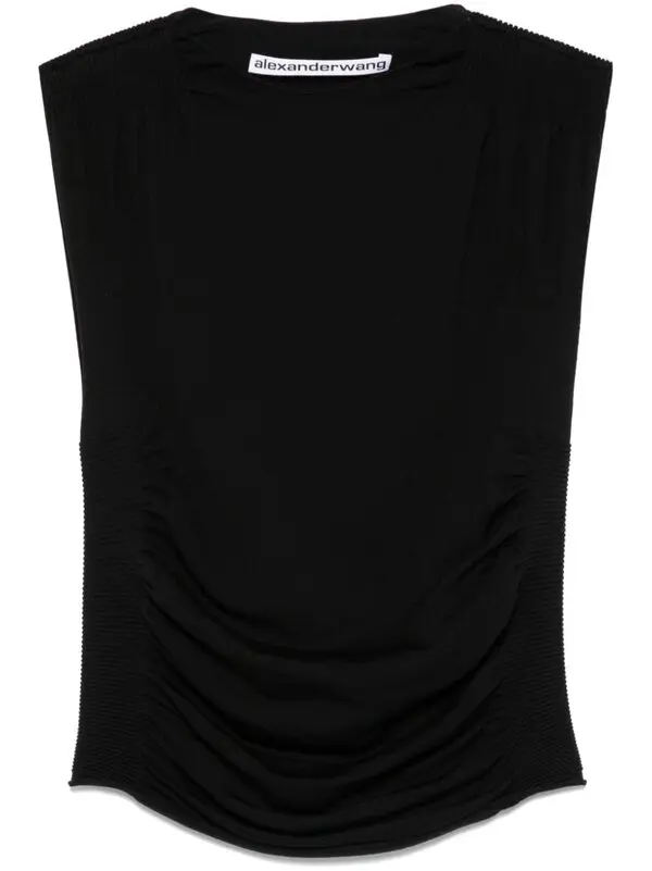 Alexander Wang Ruched Sleeveless Top - Black
