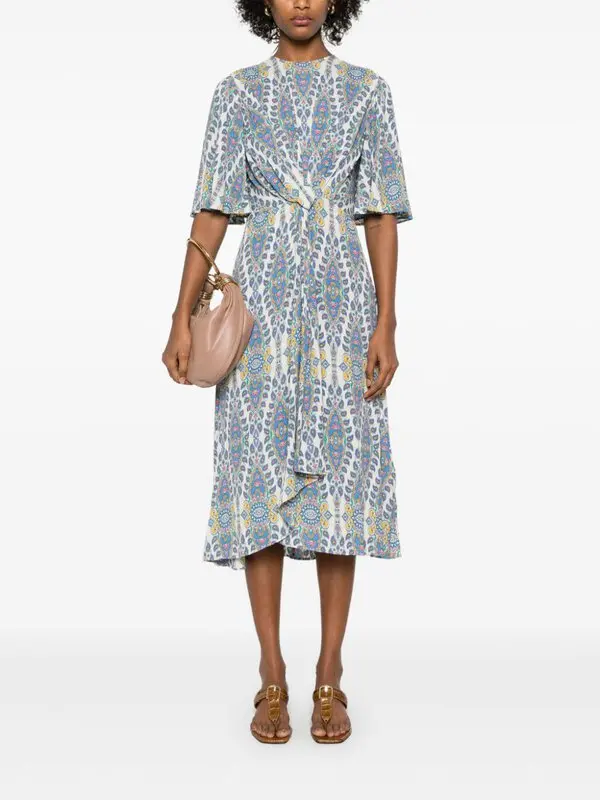 Etro Printed Midi Dress - Neutrals