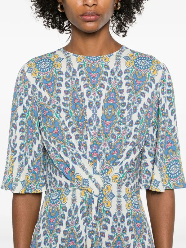 Etro Printed Midi Dress - Neutrals