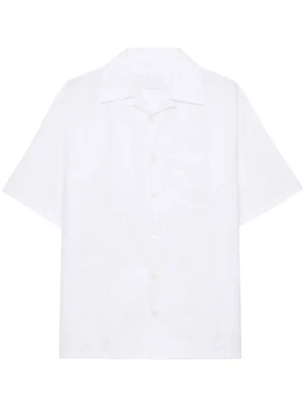Prada Logo-patch Bowling Shirt - White