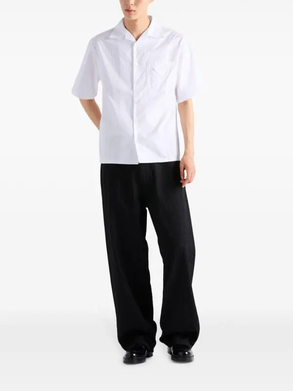 Prada Logo-patch Bowling Shirt - White