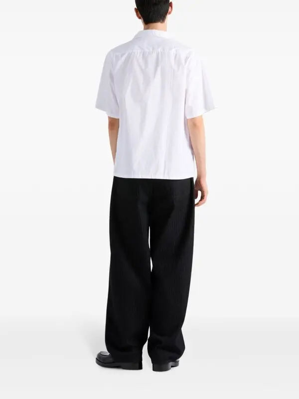 Prada Logo-patch Bowling Shirt - White