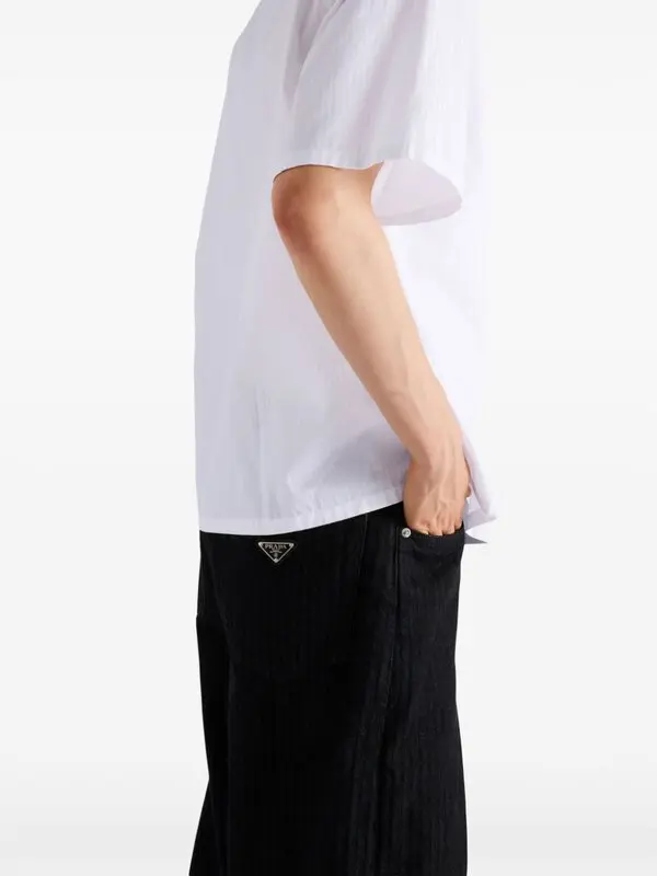 Prada Logo-patch Bowling Shirt - White