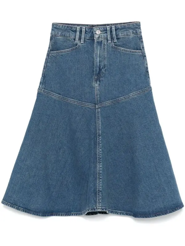 Paige Alice Midi Denim Skirt