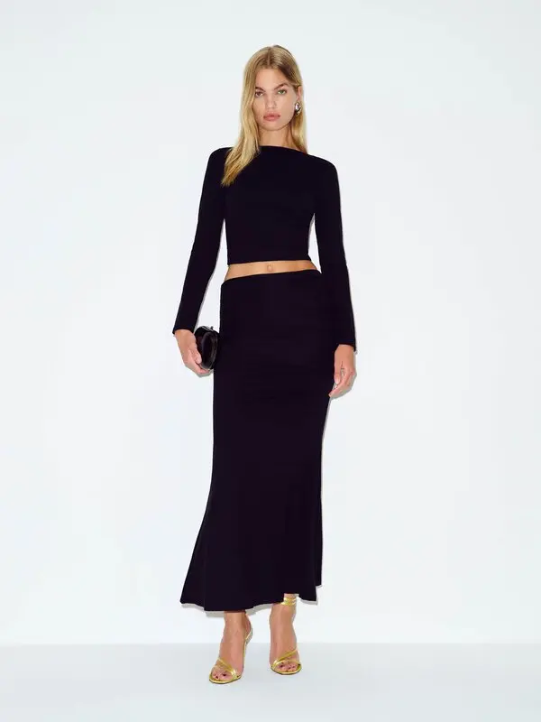 REFORMATION Emi Knit Two-piece Set - Black