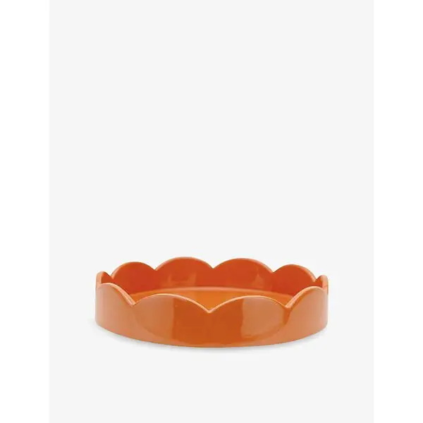 ADDISON ROSS LONDON Scallop Lacquered Tray 21.5cm - Orange