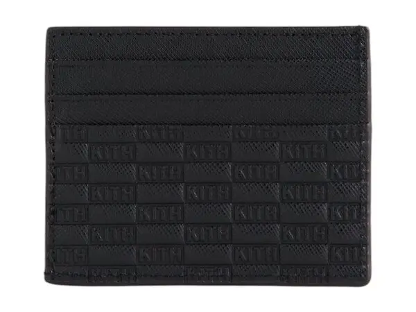 Kith X Bmw Monogram Leather Card Holder - Black
