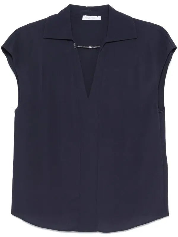 Patrizia Pepe Chain-detail Blouse - Blue