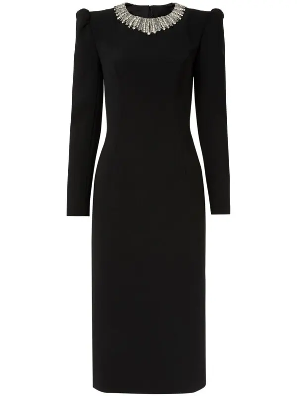 Jenny Packham Cora Crepe Dress - Black